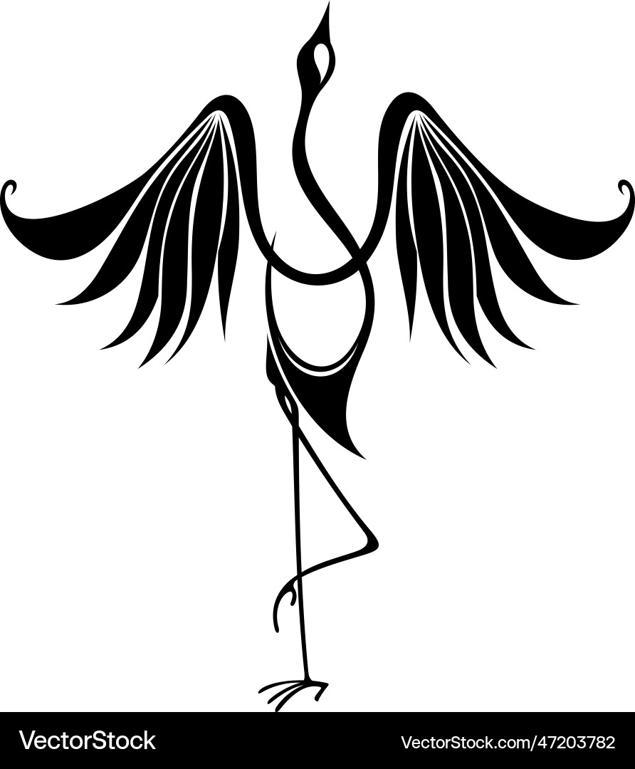Crane bird Royalty Free Vector Image - VectorStock