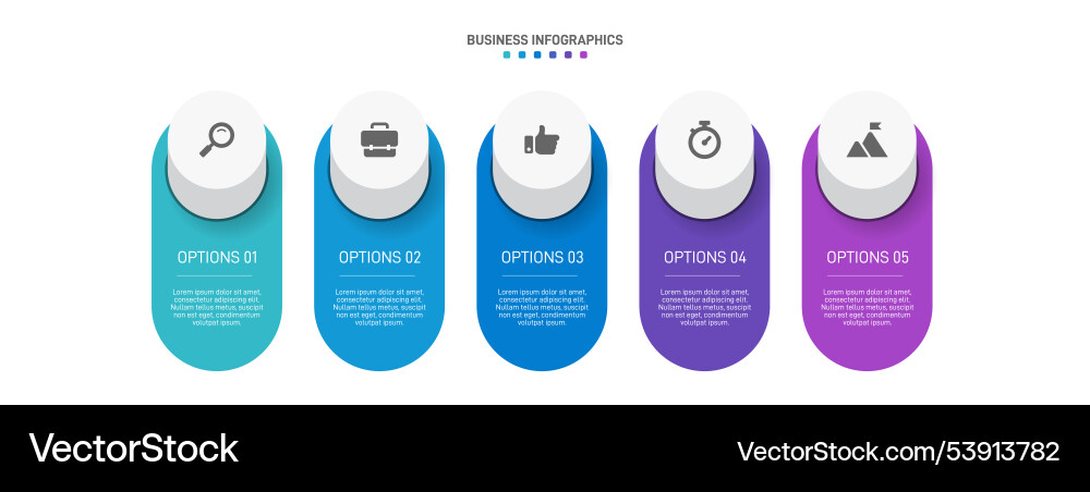 Horizontal progress bar featuring 5 arrow-shaped Vector Image