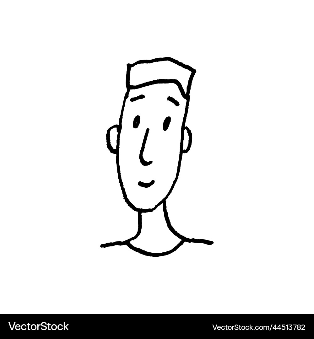 Line Drawing of a Man's Face Royalty Free Vector Image