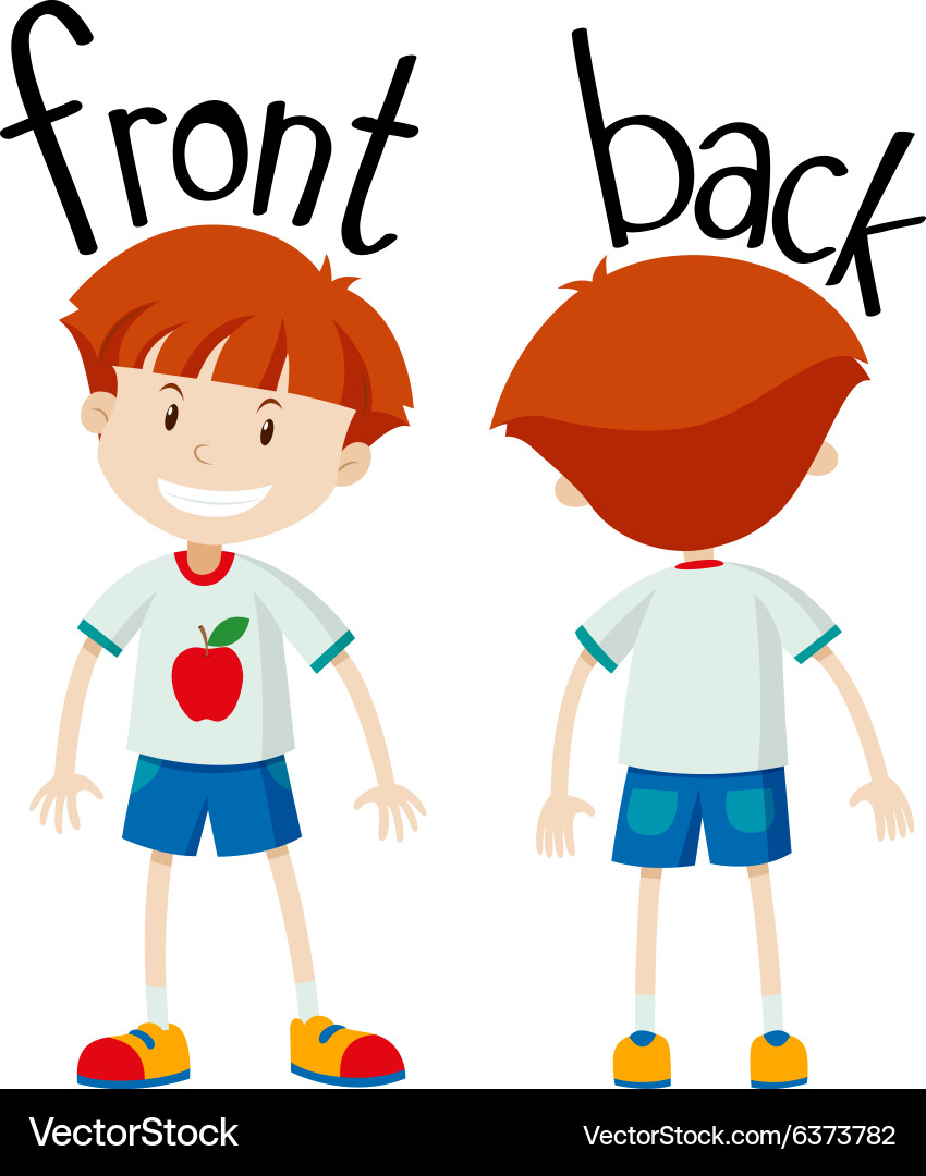 Little boy front and back Royalty Free Vector Image