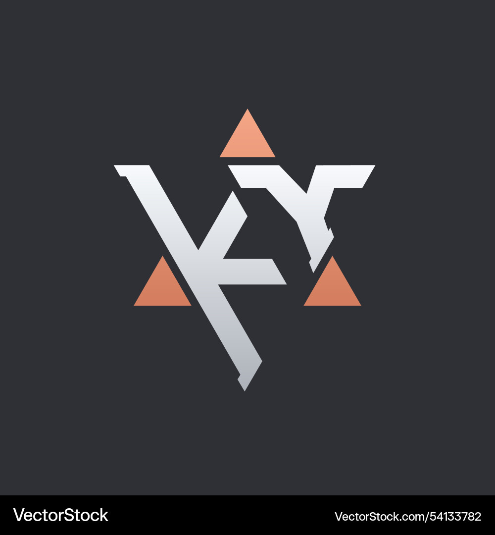 Modern ky letter logo design with geometric Vector Image