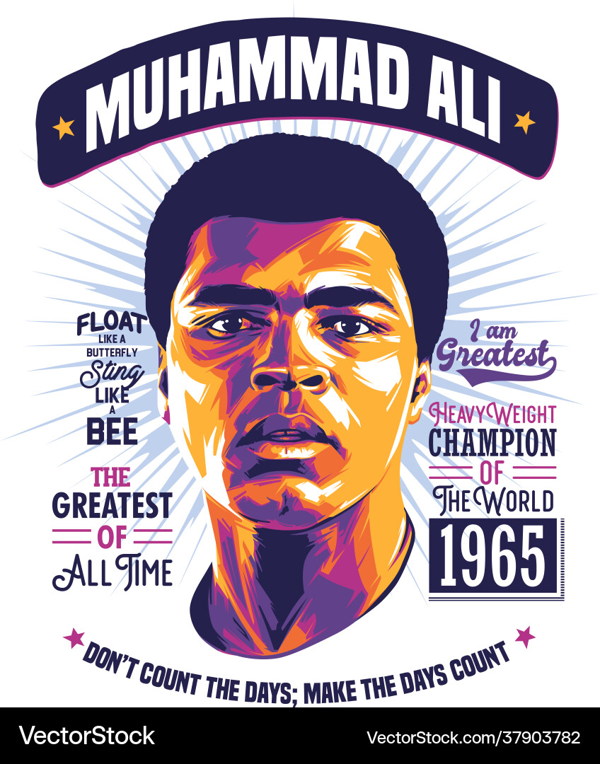 Muhammad ali Royalty Free Vector Image - VectorStock