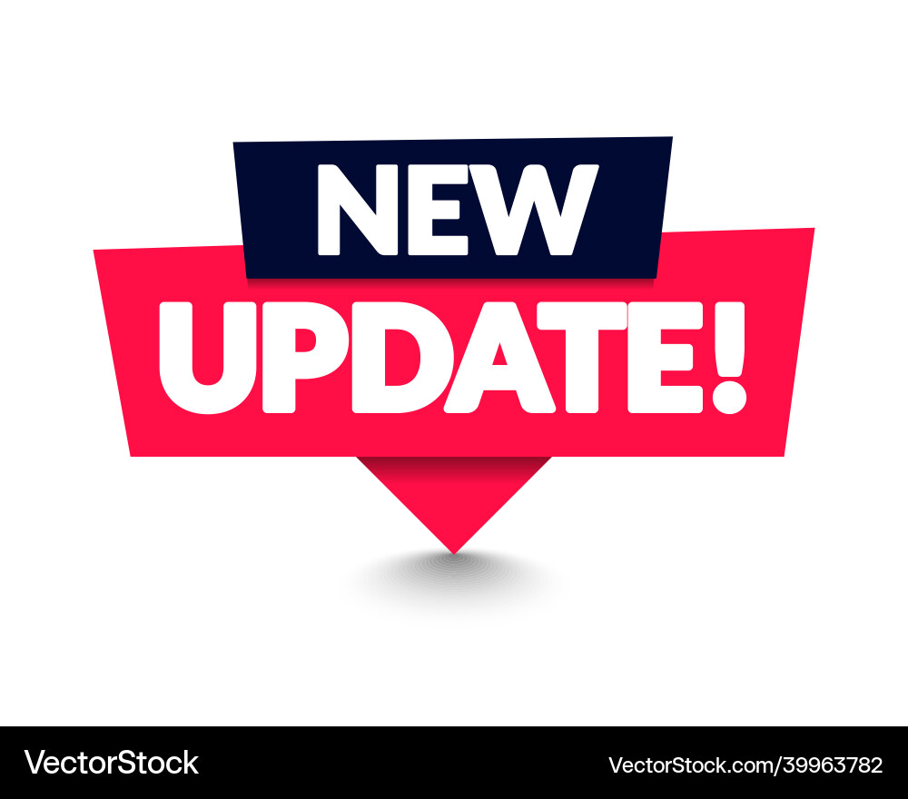 New update speech bubble pin Royalty Free Vector Image