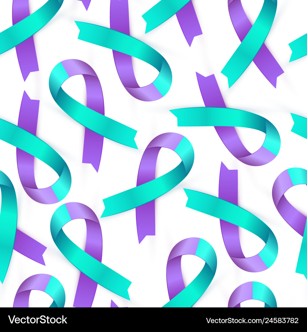 Purple Blue Ribbon Pattern - Awareness Royalty Free Vector
