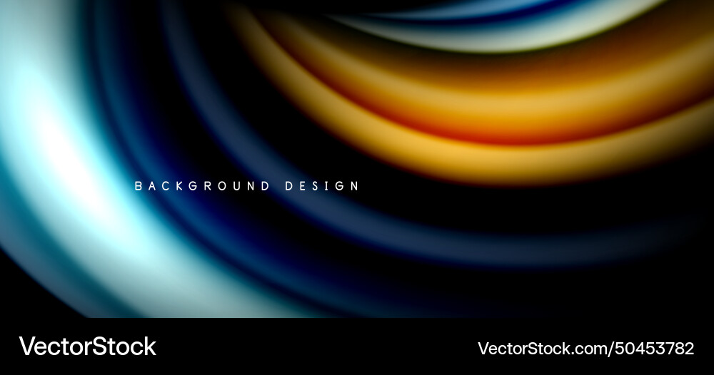Rainbow color wave lines on black techno Vector Image