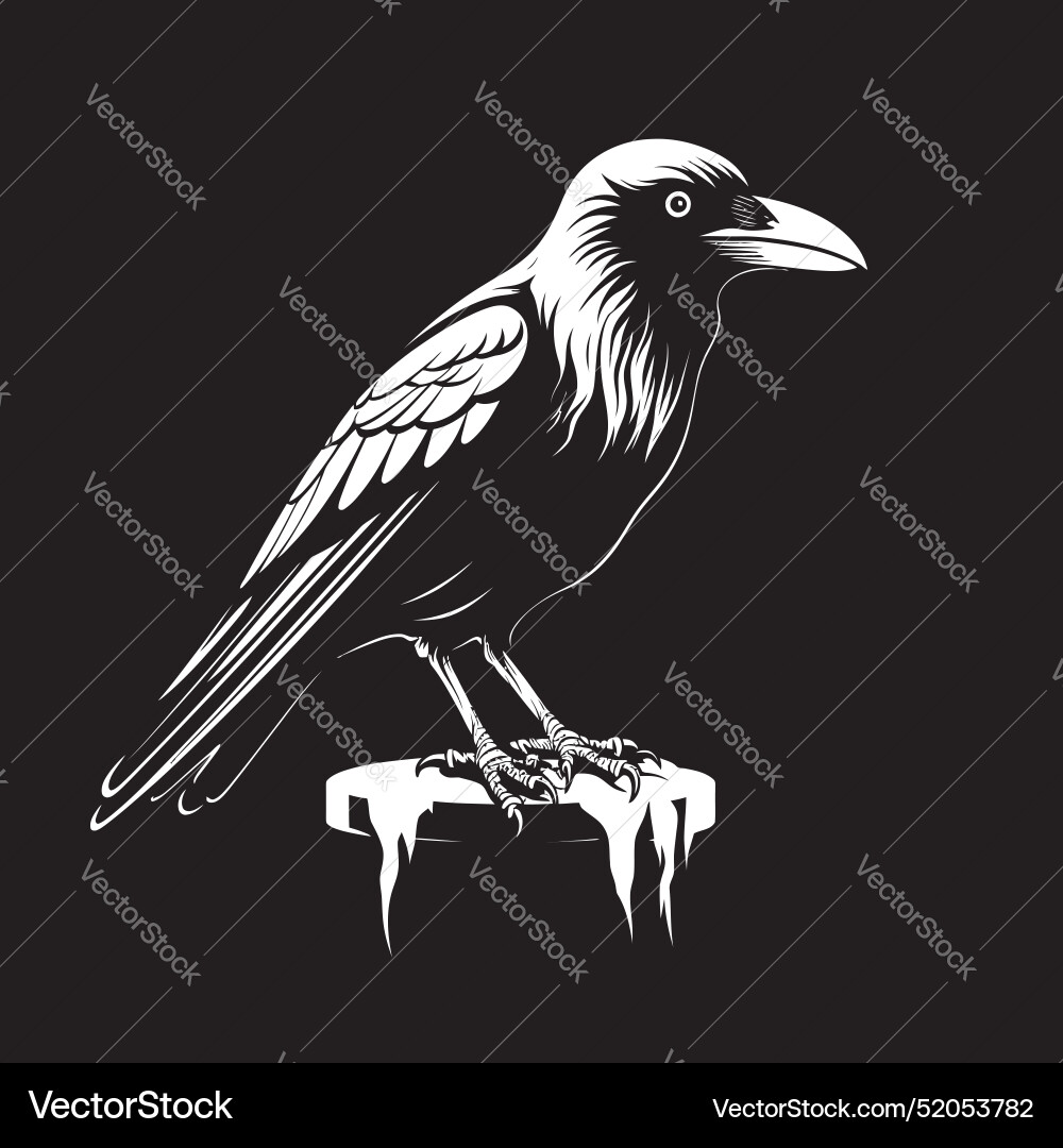 Ravens sentinel skull emblem eerie perch Vector Image