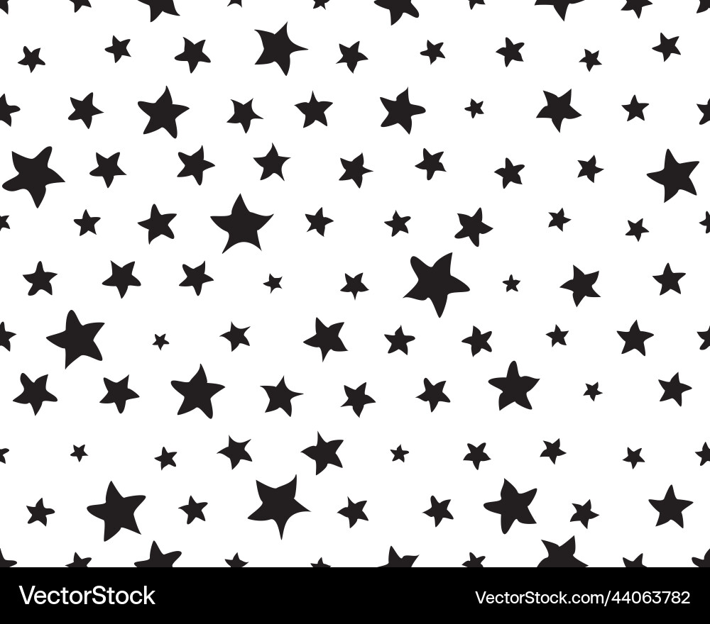Seamless pattern with black stars Royalty Free Vector Image