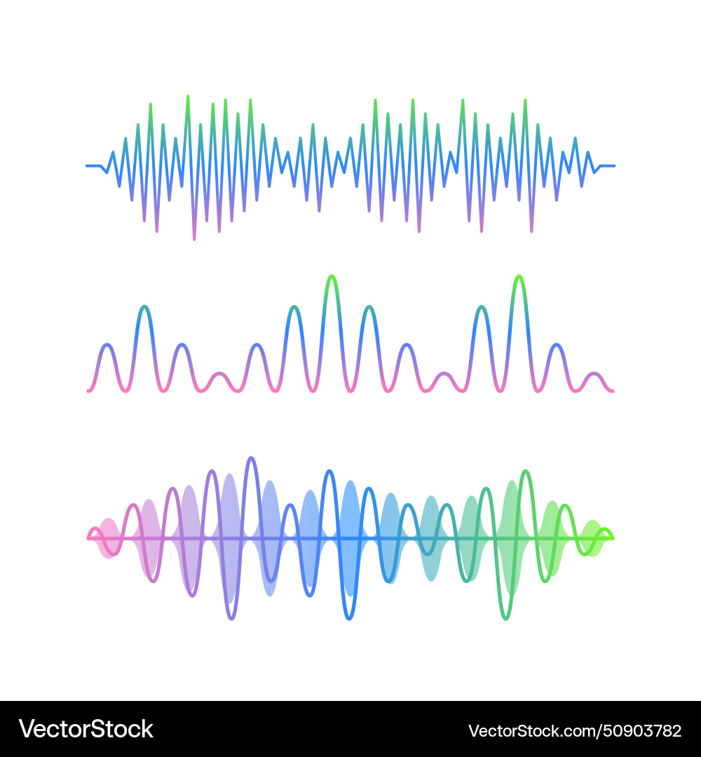 Sound wave symbols represent music audio Vector Image