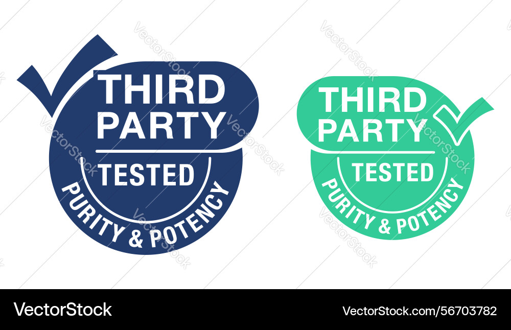 Third-party tested purity and potency - flat icon Vector Image