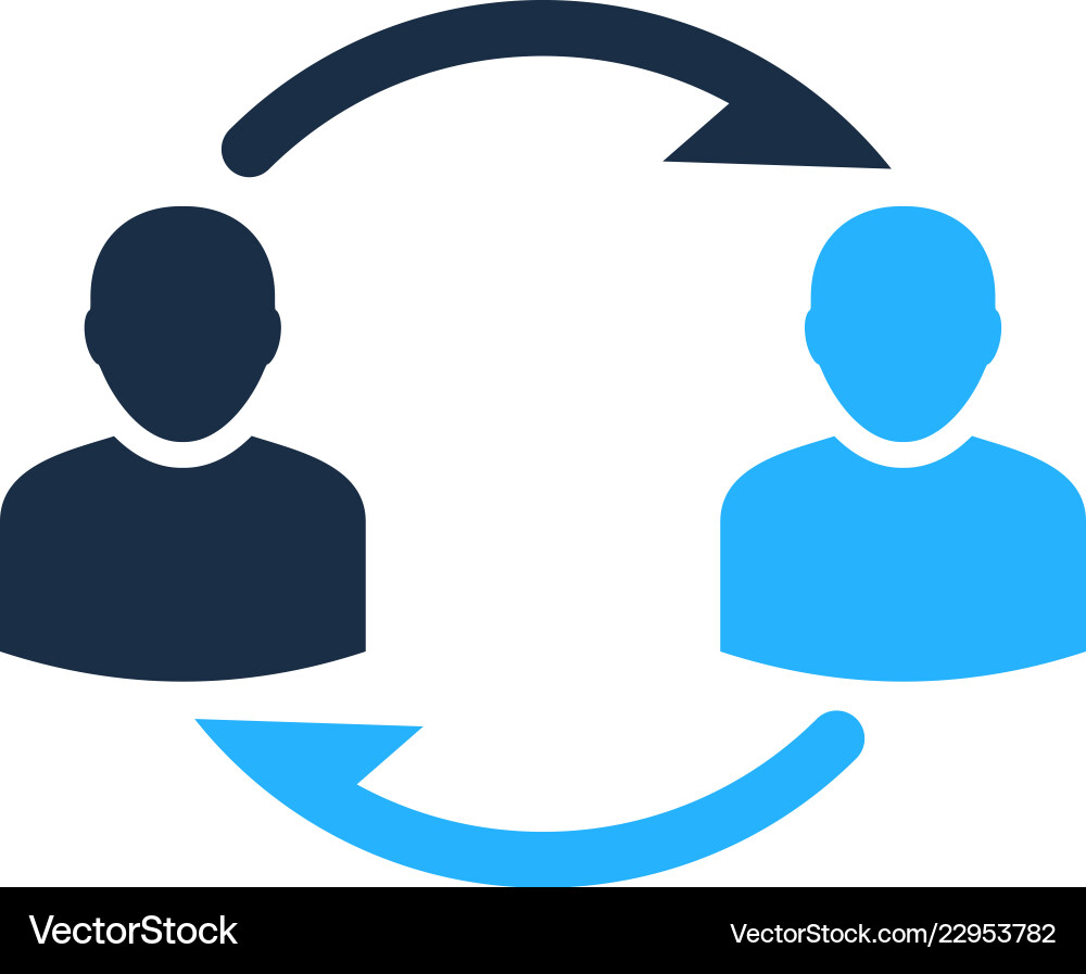 Transfer user logo icon design Royalty Free Vector Image