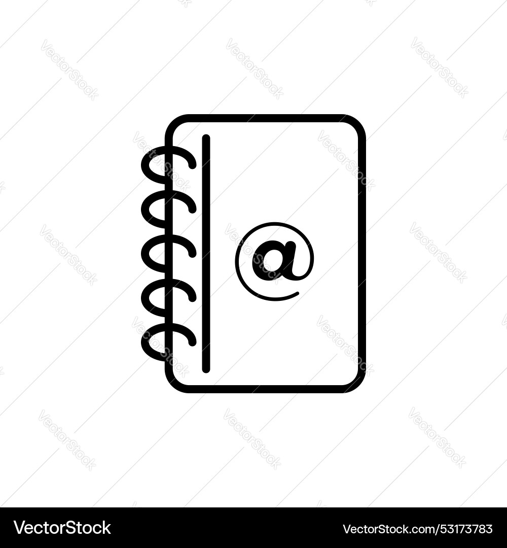 Address book icon set email address directory Vector Image