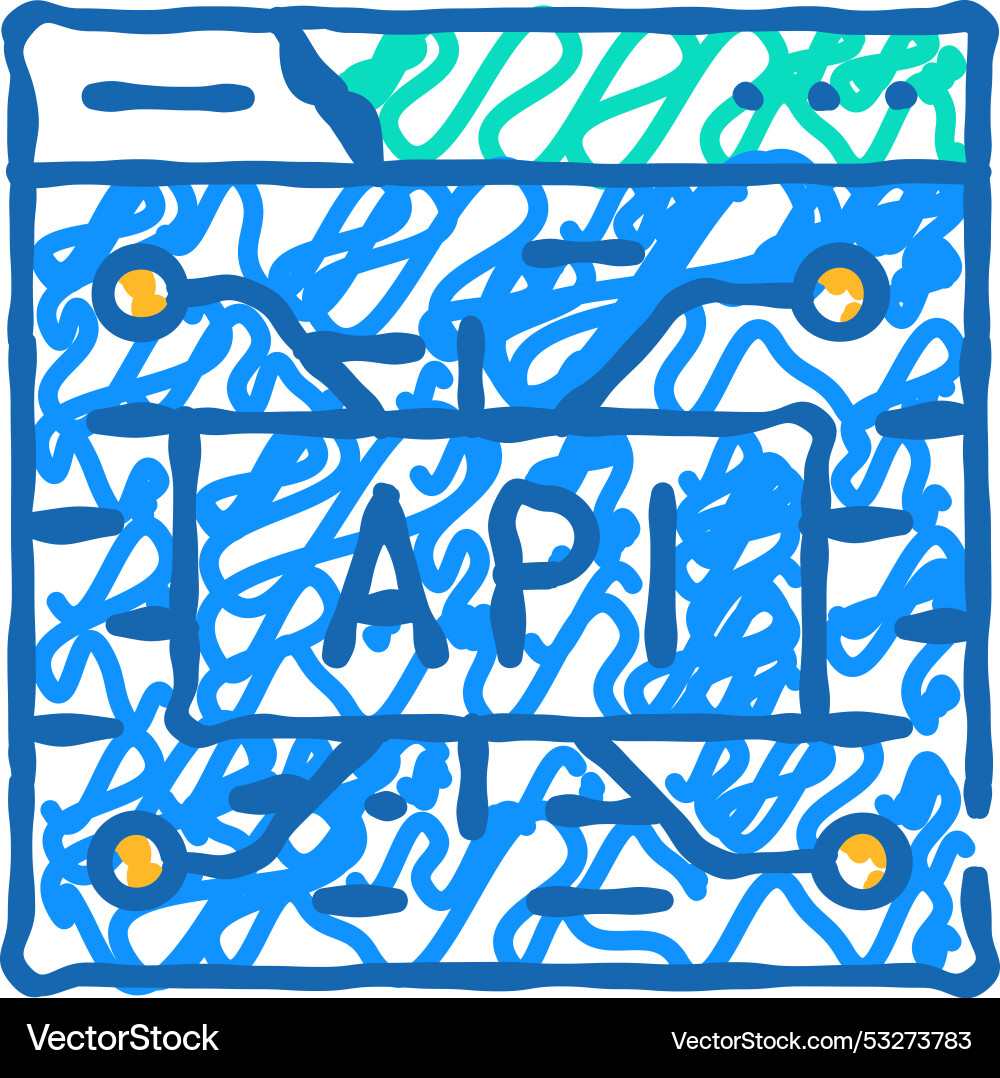 Api financial technology icon doodle Royalty Free Vector