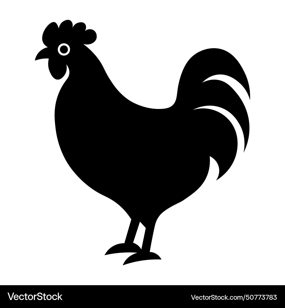 Black chicken icon on white background Royalty Free Vector