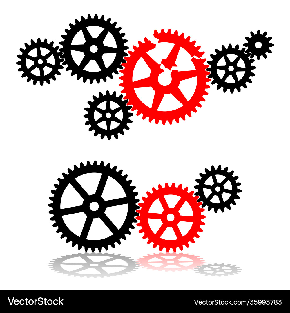 Broken gear in mechanism Royalty Free Vector Image