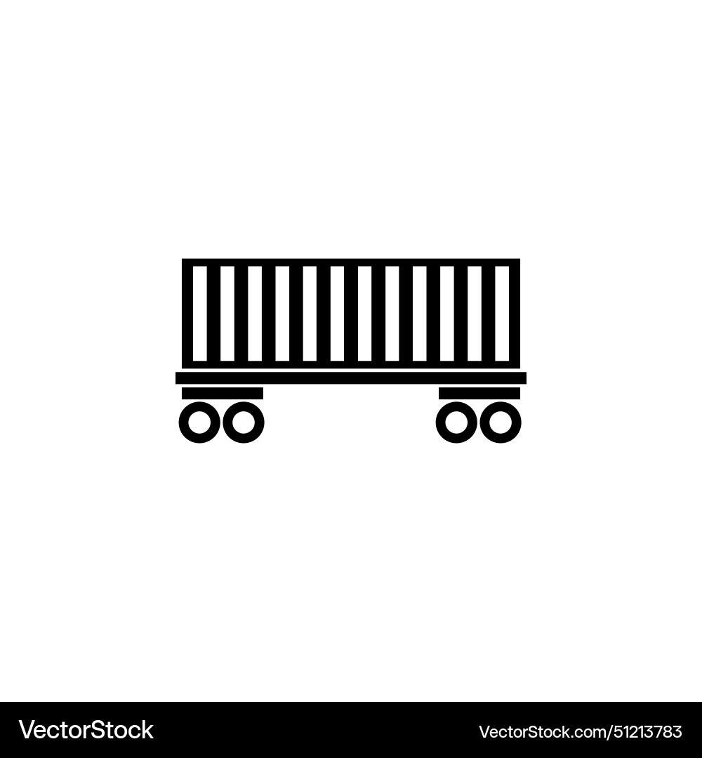 Cargo wagon rail car flat icon Royalty Free Vector Image