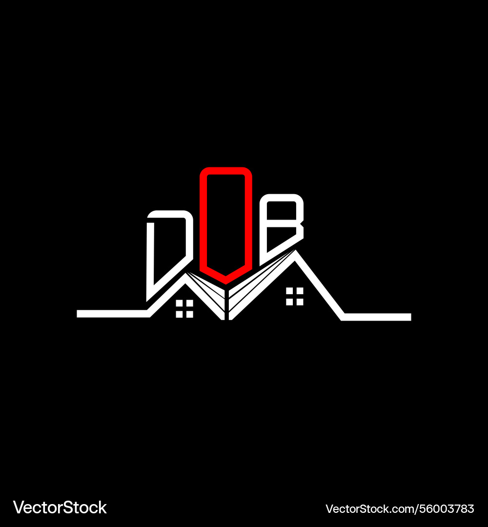 Dob real state logo design simple and modern Vector Image