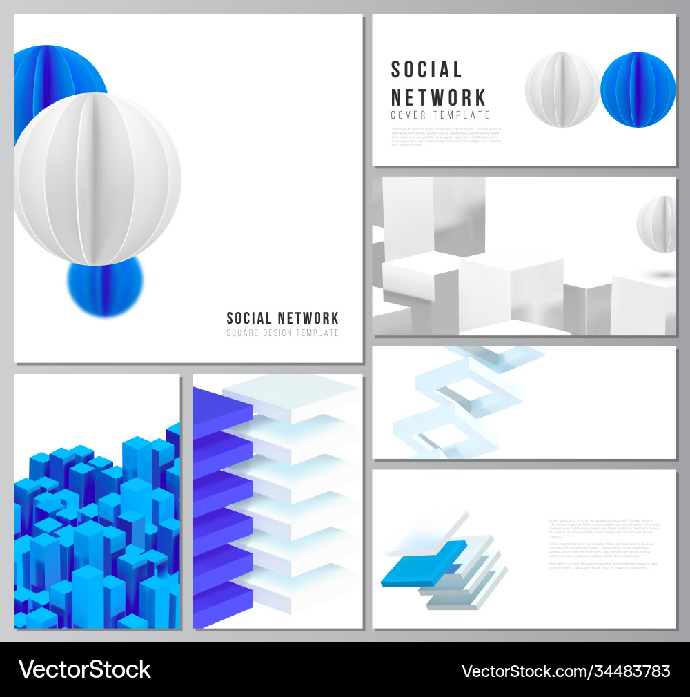 Layouts modern social network mockup Royalty Free Vector