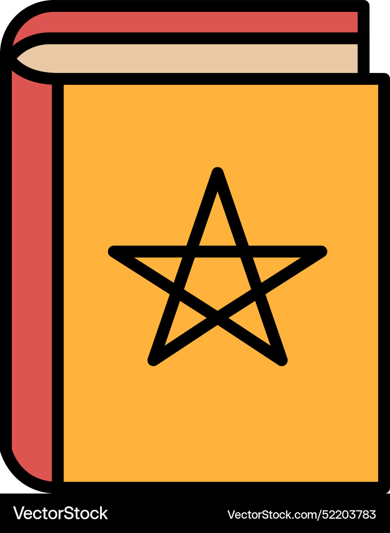 Magic book icon in line style Royalty Free Vector Image