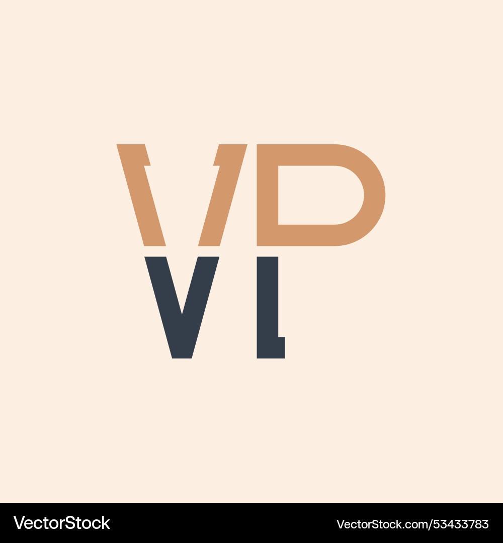 Modern vp letter logo design creative Royalty Free Vector
