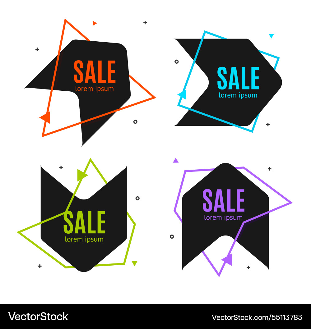 Sale banner abstract advertising design set Vector Image