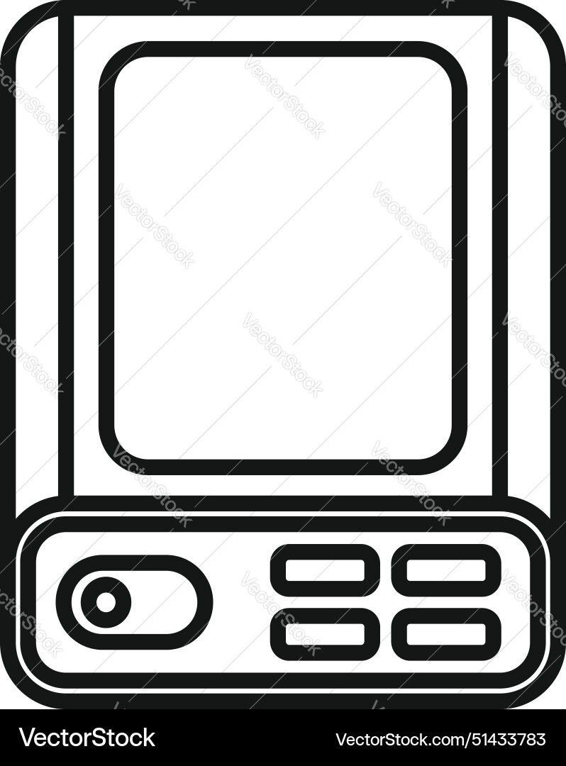 Vintage portable gaming console line art Vector Image