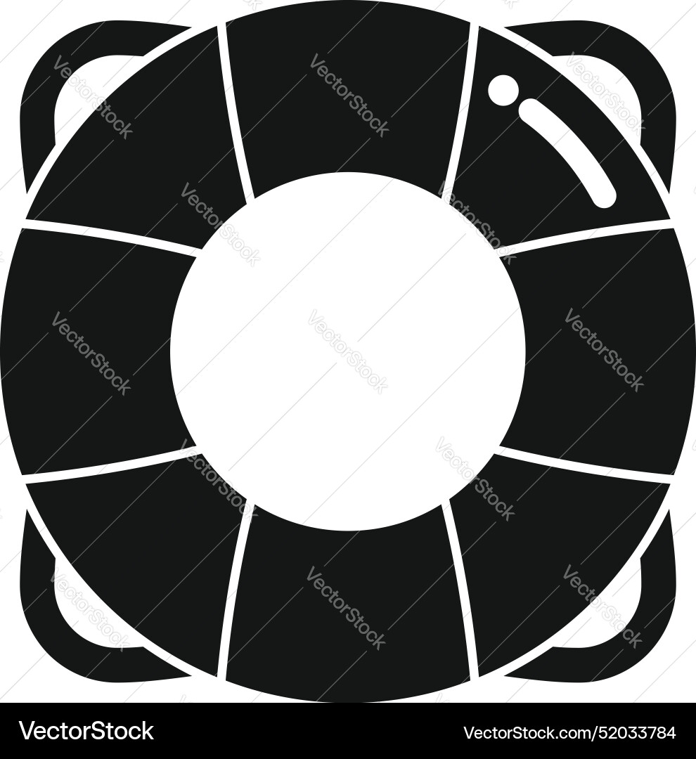 Black and white lifebuoy floating on water Vector Image