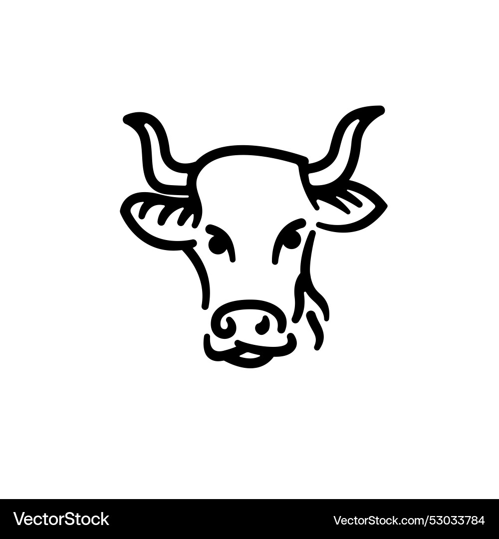 Cow head logo design Royalty Free Vector Image