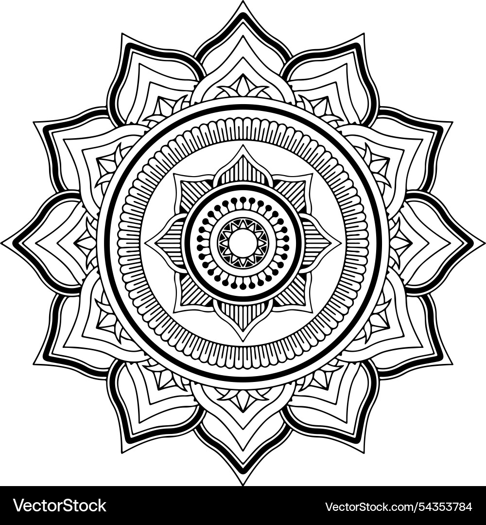 Detailed circular mandala design with floral Vector Image