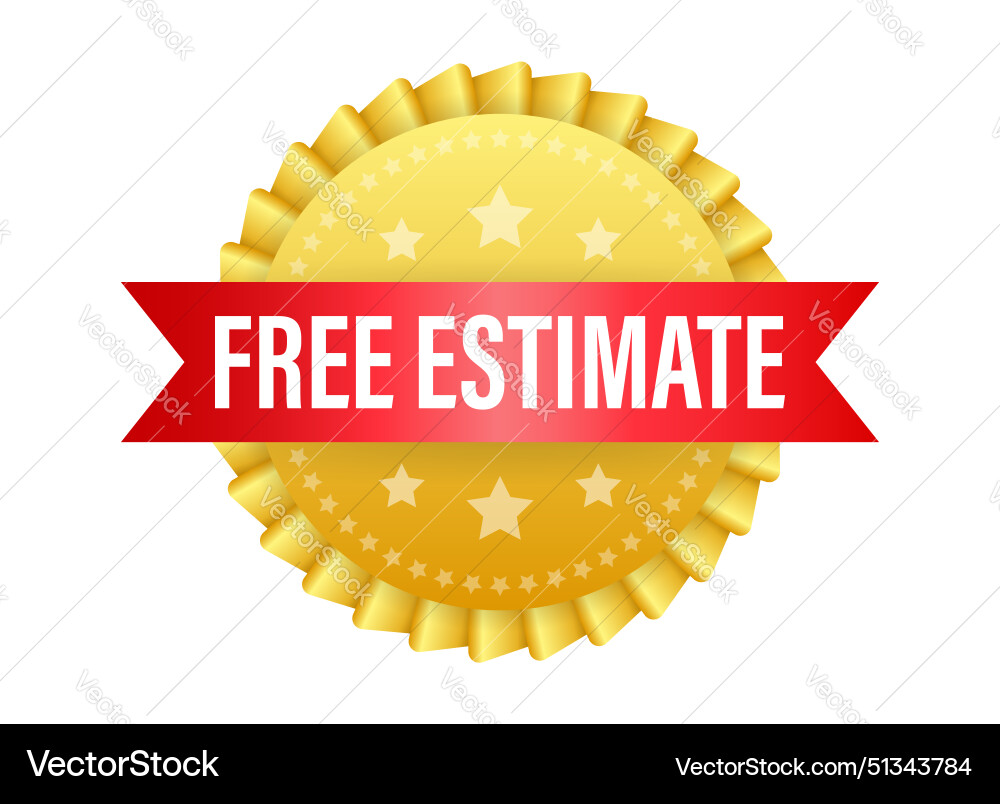 Free estimate label approximate calculation Vector Image