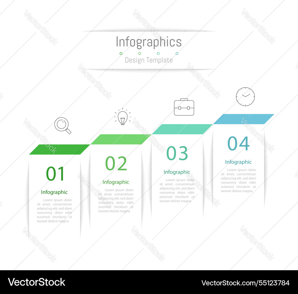 Infographic 4 options design elements Royalty Free Vector