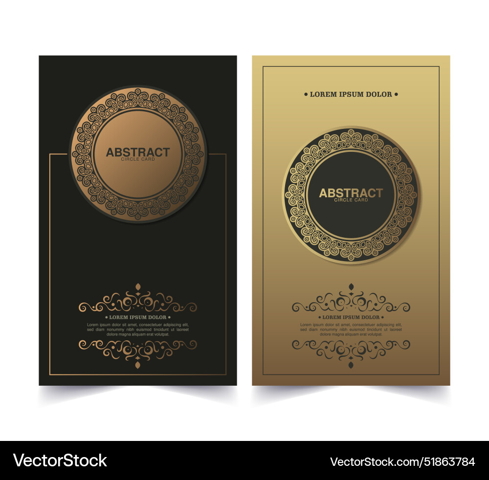 Luxury ornament circle border design card Vector Image