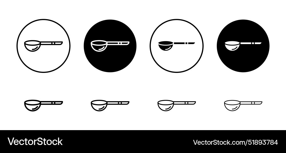 Scoop icon set collection outline flat Royalty Free Vector