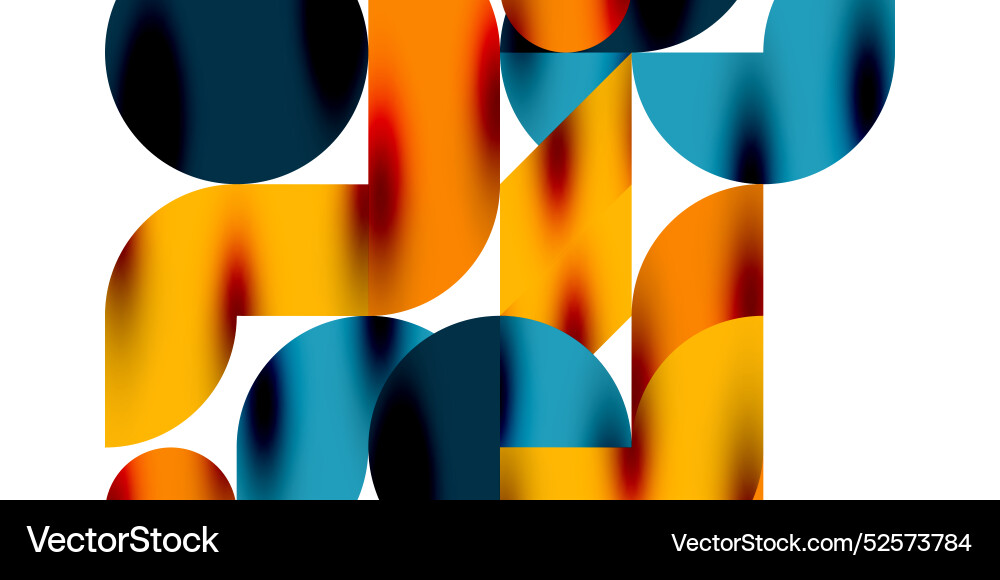 Tech minimal circular shapes geometric art Vector Image