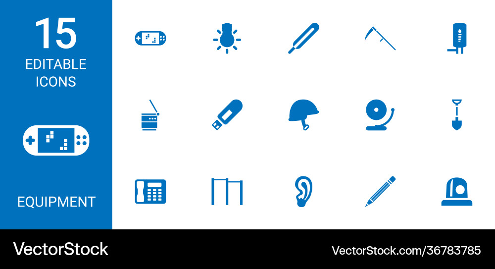 15 equipment icons Royalty Free Vector Image - VectorStock