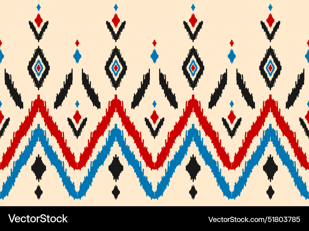 Abstract ethnic pattern art ikat seamless Vector Image