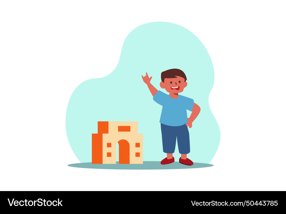 Children day flat design Royalty Free Vector Image