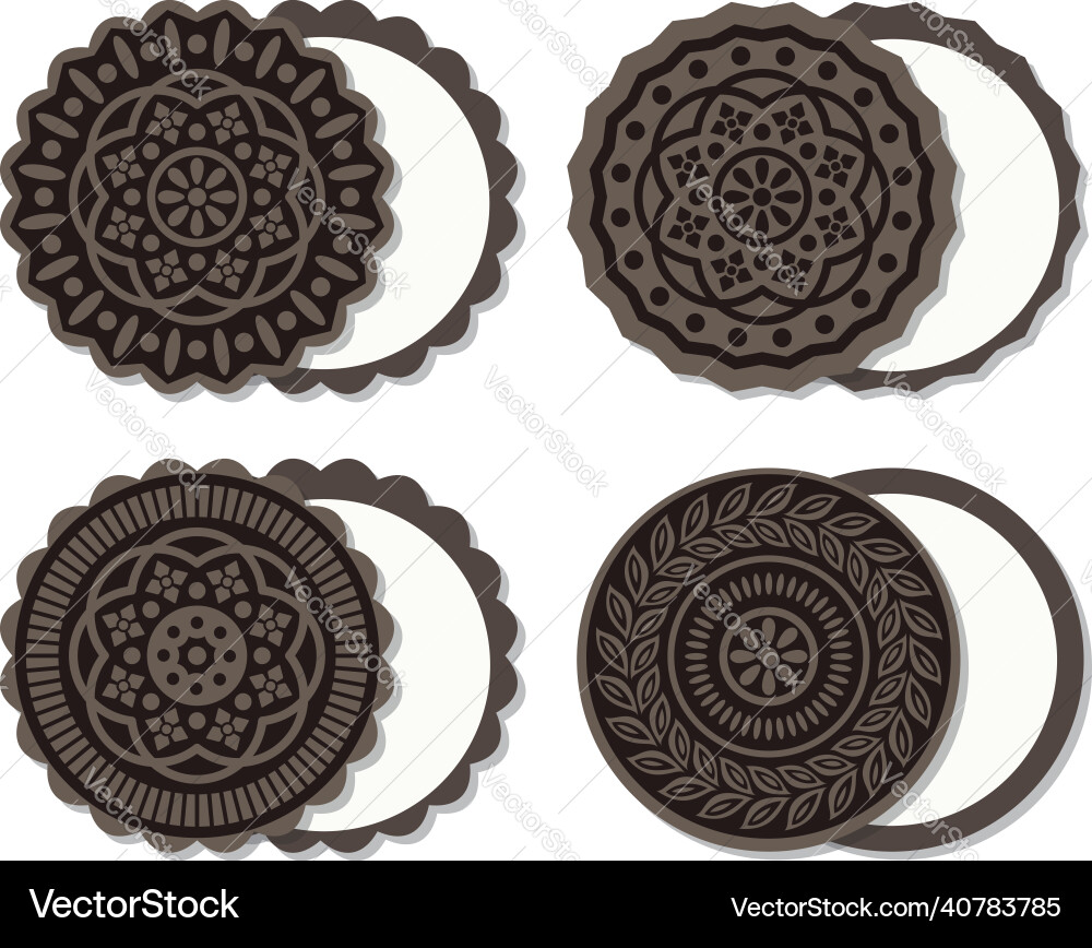 Chocolate Oreo Cookies Royalty Free Vector Image