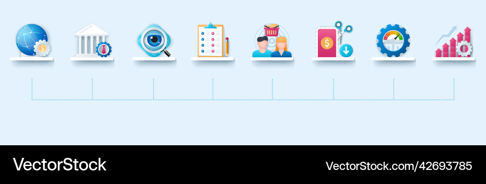 Deregulation infographics in 3d style Royalty Free Vector