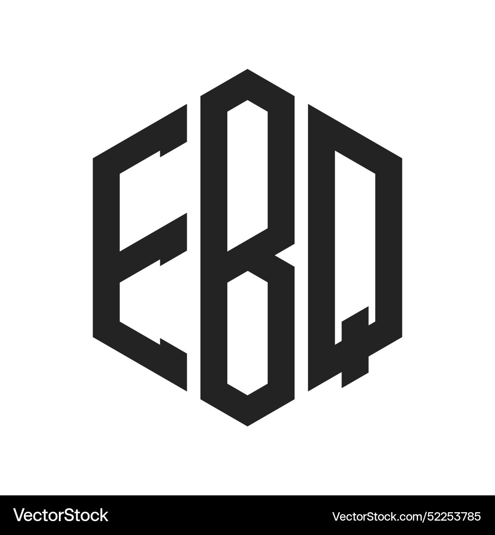 Ebq logo design initial letter ebq monogram logo Vector Image