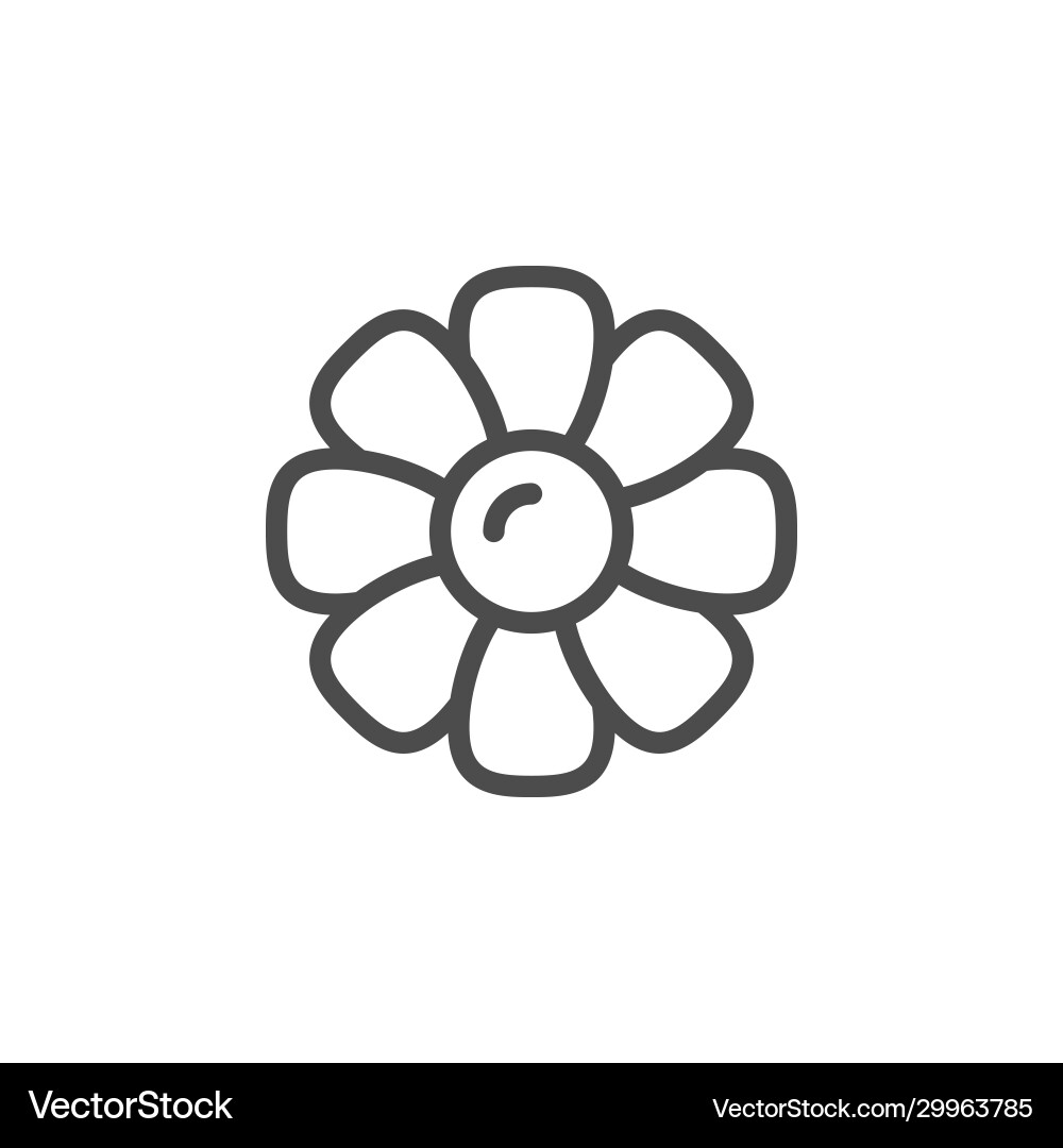 Flower head line outline icon Royalty Free Vector Image