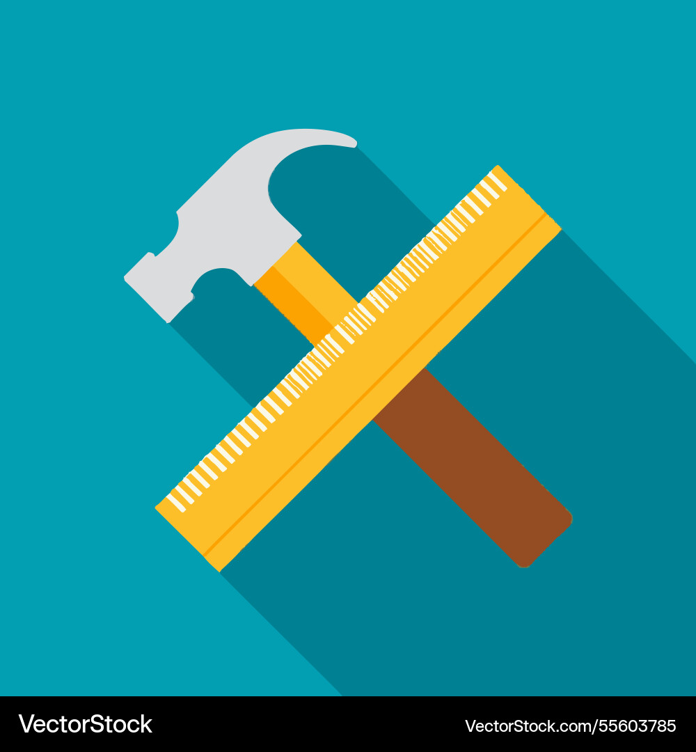 Hammer and cross rule Royalty Free Vector Image