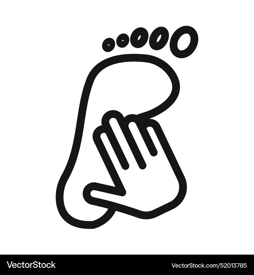 Hand and foot icon black line art Royalty Free Vector Image