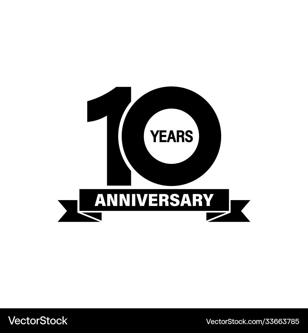 Happy 10th Anniversary Banner Royalty Free Vector Image