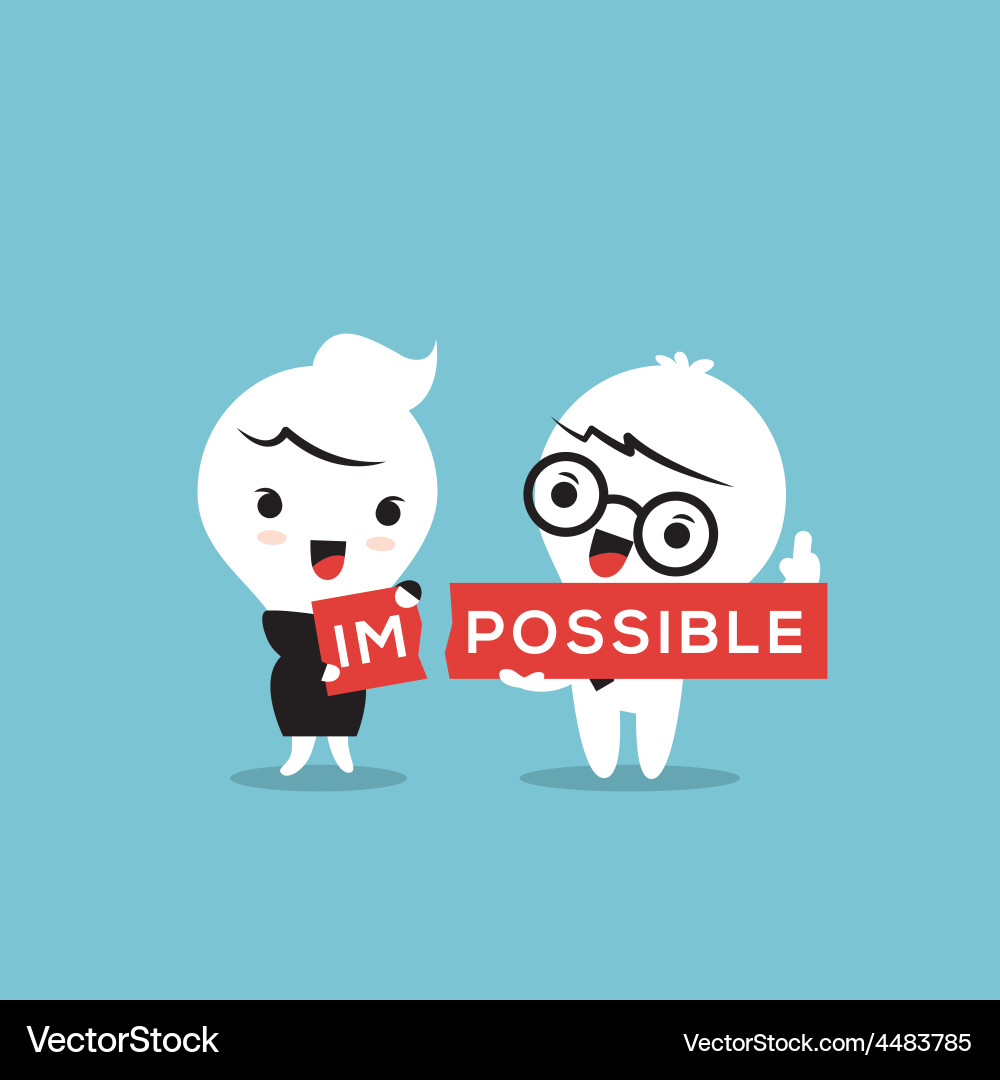 Impossible cartoon Royalty Free Vector Image - VectorStock