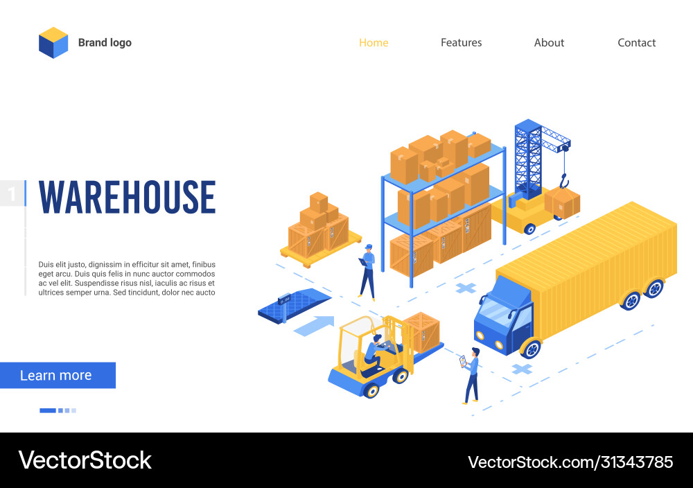 Isometric delivery logistic service Royalty Free Vector