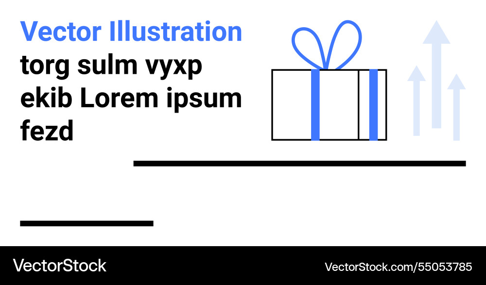 Modern gift design with blue ribbon Royalty Free Vector