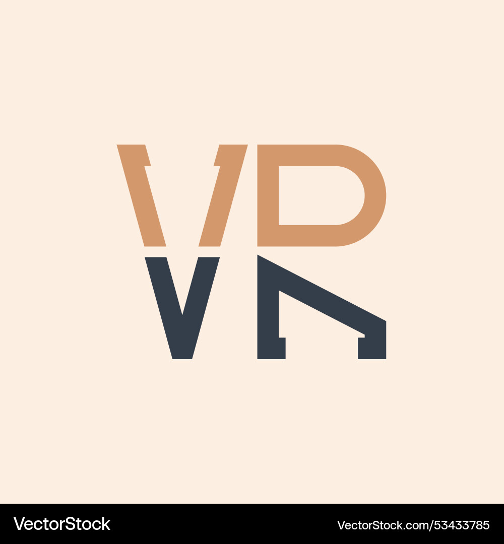 Modern vr letter logo design creative Royalty Free Vector