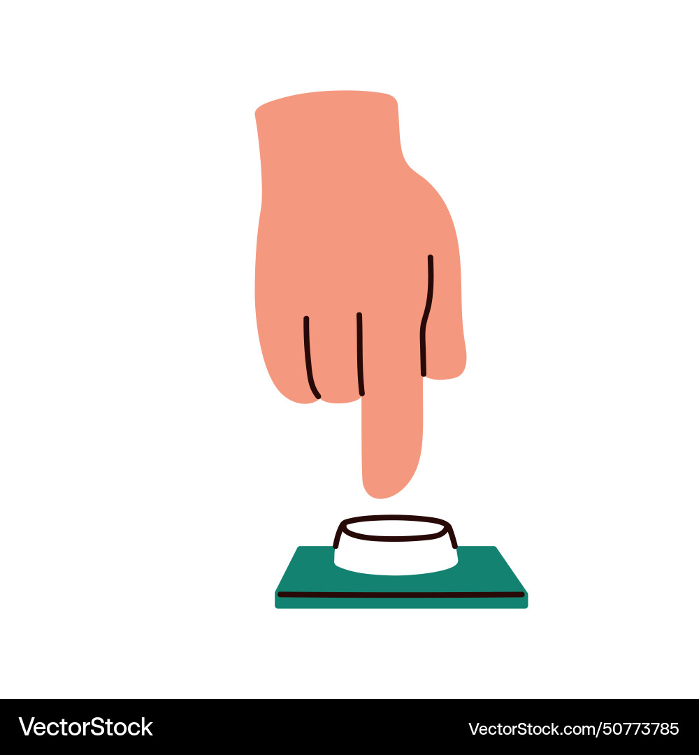 Pushing pressing down control button with index Vector Image