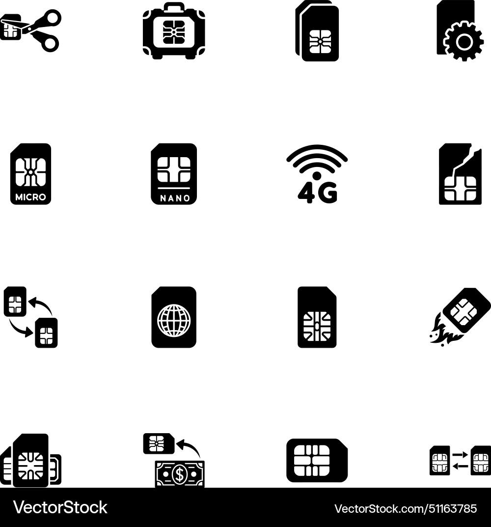 Sim cards icon - expand to any size change Vector Image