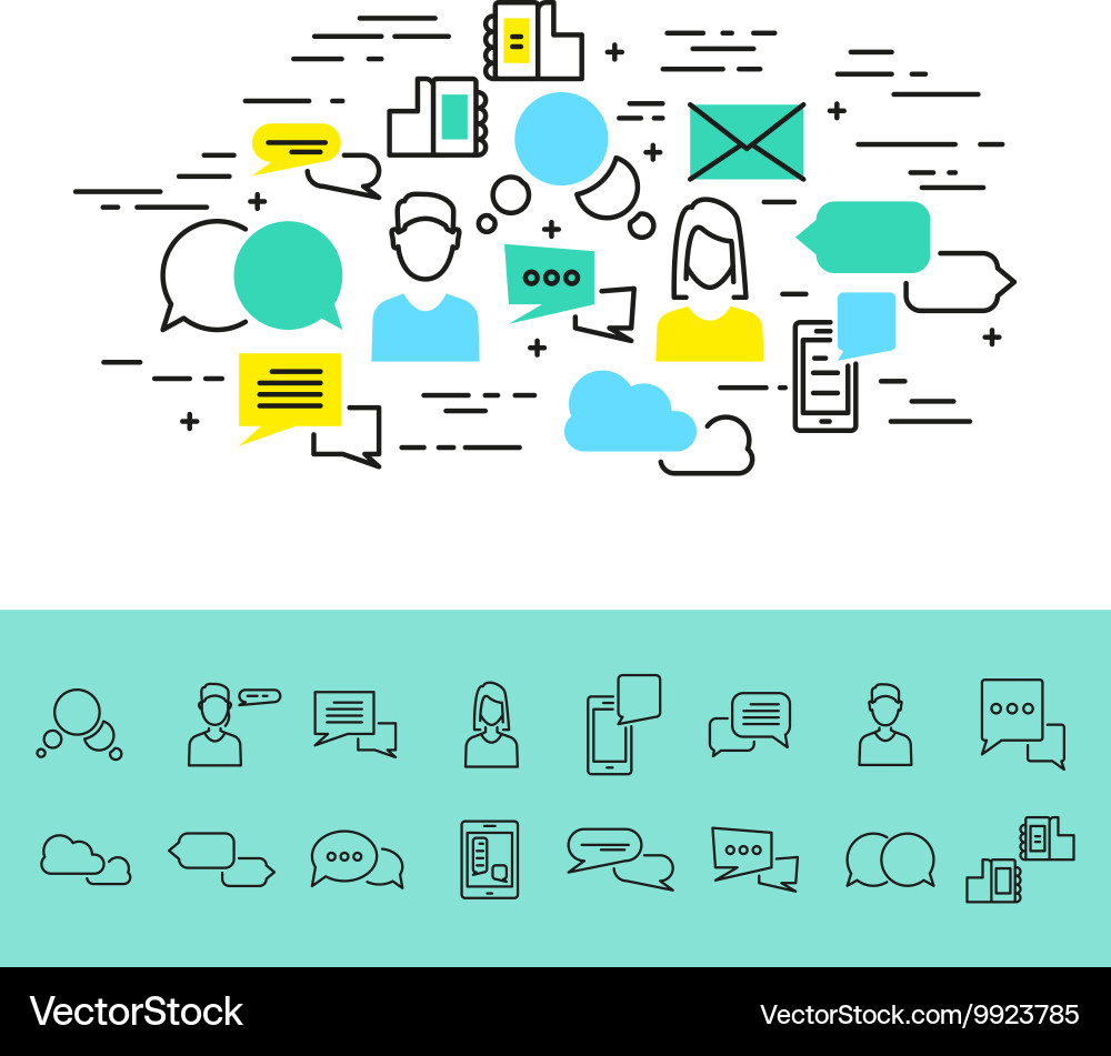 Text communications linear composition Royalty Free Vector